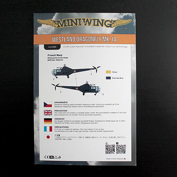 eshop - Miniwing - Miniwing Plastic 1:144 - Westland DRAGONFLY Mk.1