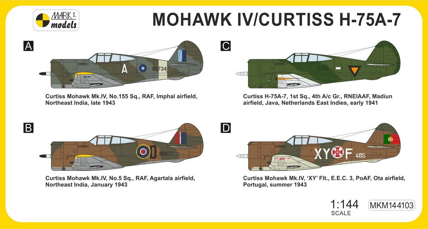 eshop - Mark I Models - Mark I Models 1:144 - Mohawk IV/Curtiss H-75A-7 ...